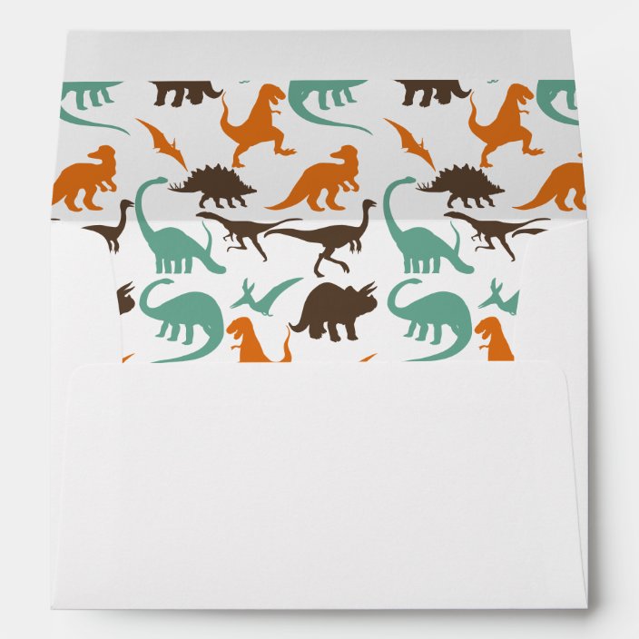 Dinosaur Pattern Silhouette Envelope | Zazzle.com