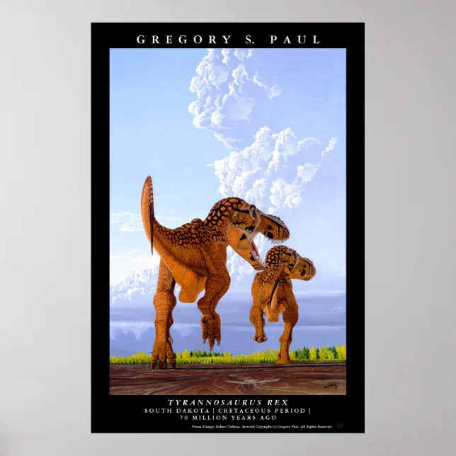 Dinosaur Poster Tyrannosaurus T rex Greg Paul | Zazzle