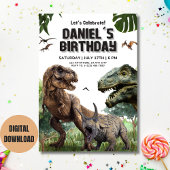 Dinosaur Printable birthday invitation T REX Party | Zazzle