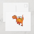 Dinosaur Pumpkasaurus Halloween Thanksgiving Holiday Postcard | Zazzle