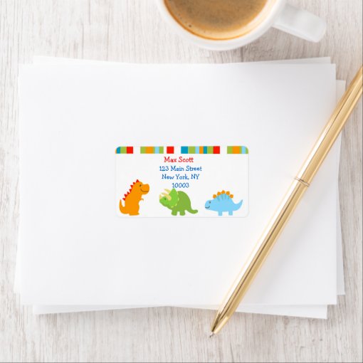 Dinosaur return address labels | Zazzle