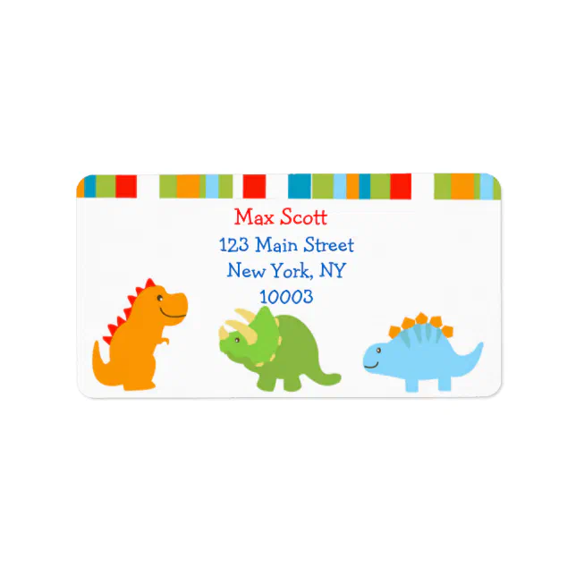 Dinosaur return address labels | Zazzle