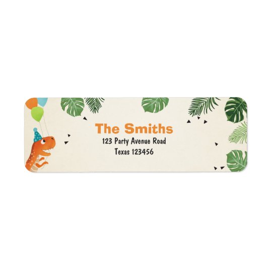 Dinosaur Return Address Labels Dino Party Boy | Zazzle.com