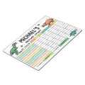 Dinosaur Reward Chart Personalized Name & Tasks Notepad | Zazzle