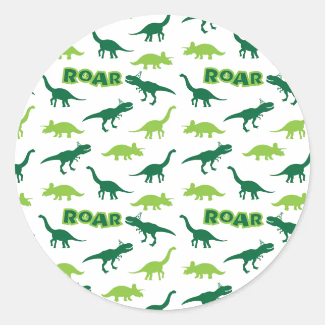 Dinosaur Roar Stickers | Zazzle