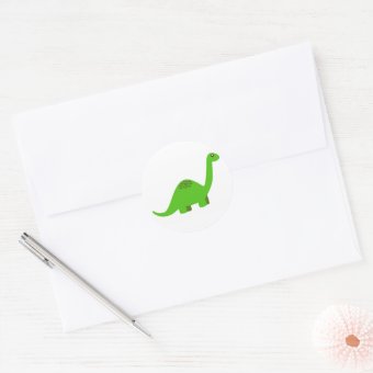 Dinosaur Round Sticker | Zazzle