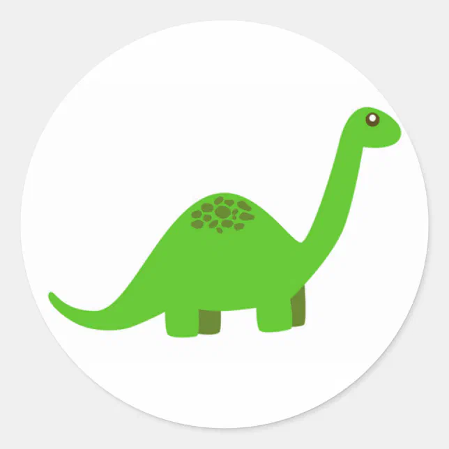 Dinosaur Round Sticker | Zazzle