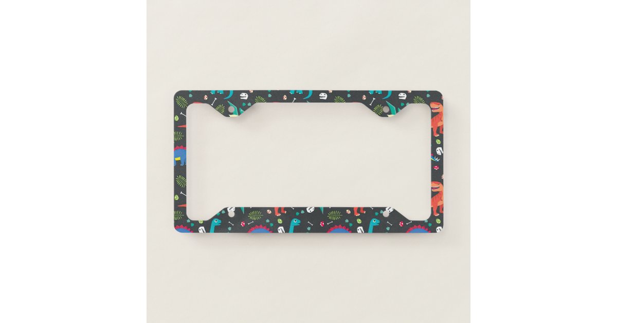 Dinosaur Seamless Pattern, Dinosaur Seamless Patte License Plate Frame ...
