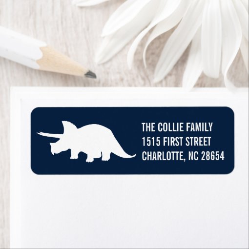 Dinosaur Silhouette Return Address Label | Zazzle