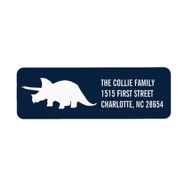 Dinosaur Silhouette Return Address Label | Zazzle