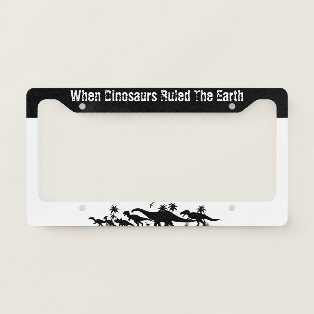 Dinosaur Silhouettes License Plate Frame | Zazzle