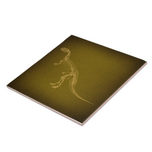 Dinosaur Skeleton Antique Dinosaur Bones Art Ceramic Tile | Zazzle