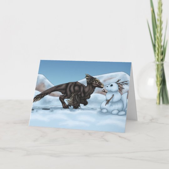 Dinosaur Snowman Card | Zazzle.com
