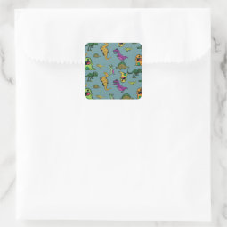 Dinosaur Square Sticker | Zazzle