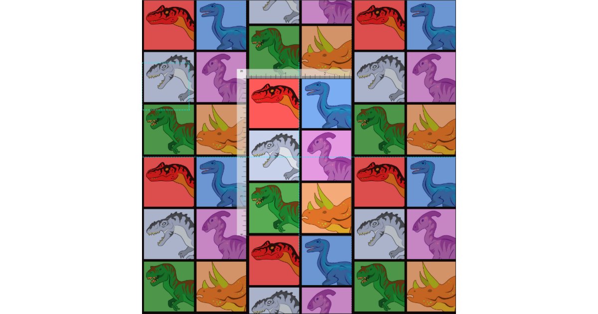 Dinosaur Squares Fabric | Zazzle