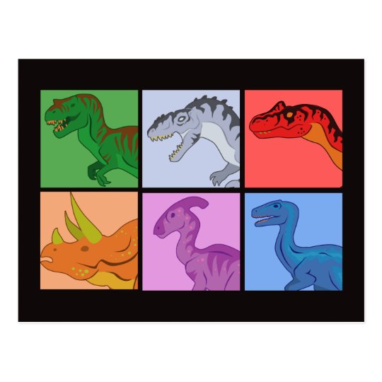 Dinosaur Squares Postcard | Zazzle.com
