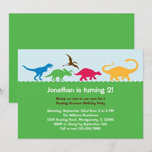 Dinosaur Stampede Birthday Party Invitation | Zazzle