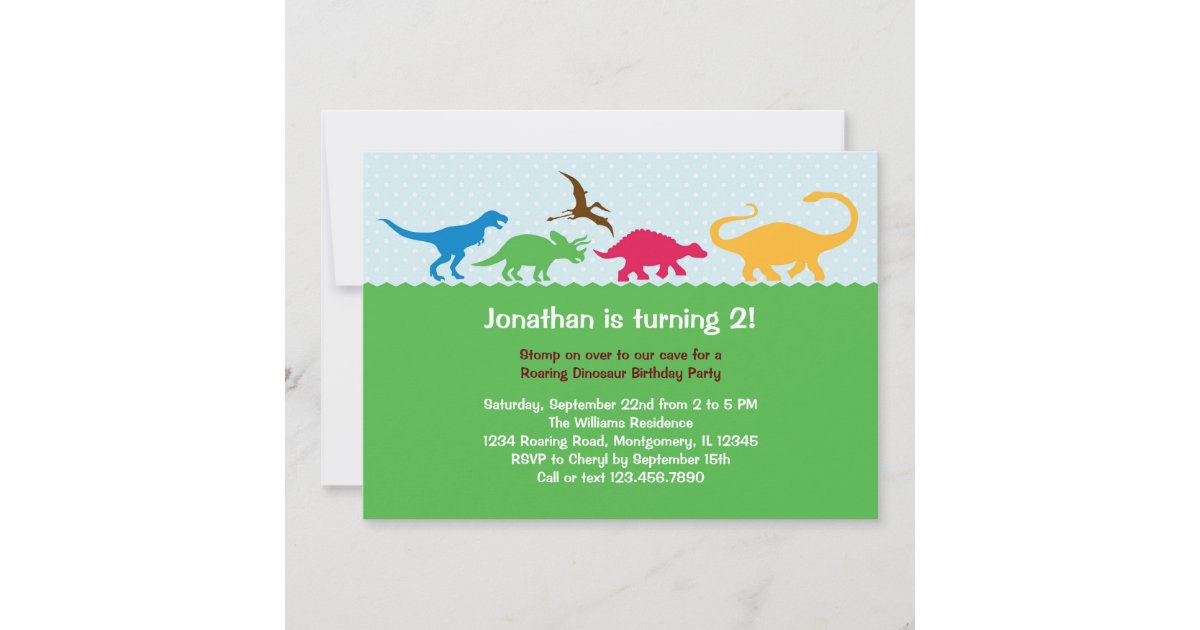 Dinosaur Stampede Birthday Party Invitation | Zazzle