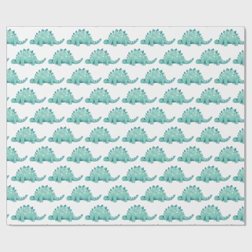 Dinosaur Stegosaurus Kids Birthday Wrapping Paper | Zazzle