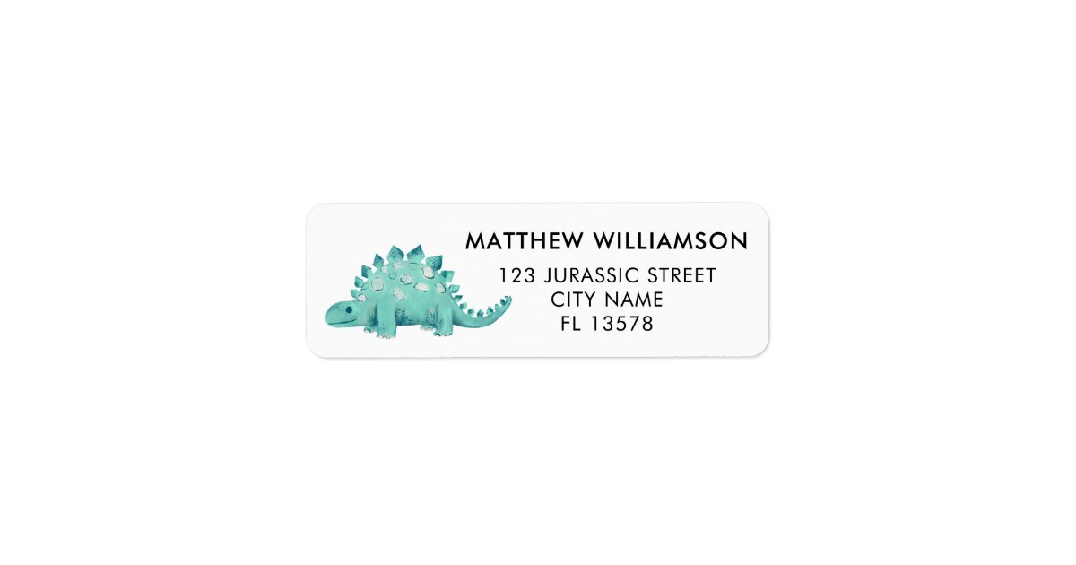Dinosaur Stegosaurus Label | Zazzle