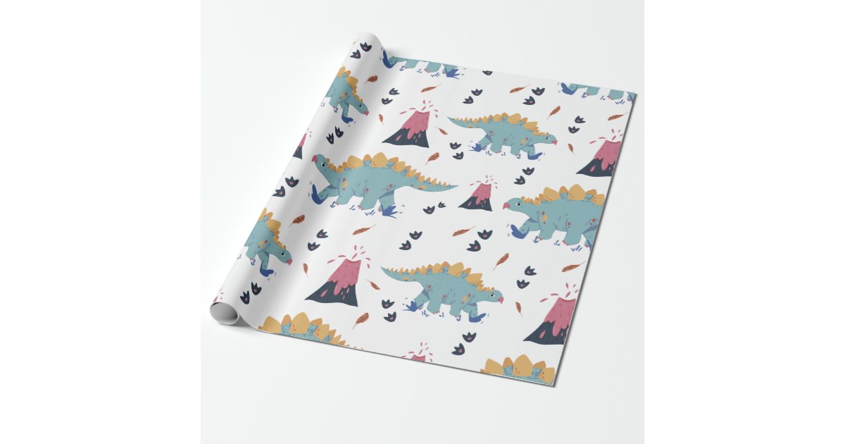 Dinosaur Stegosaurus Wrapping Paper | Zazzle