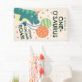 Dinosaur Stomp Chomp Roar 1st Birthday Party Banner | Zazzle