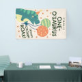 Dinosaur Stomp Chomp Roar 1st Birthday Party Banner | Zazzle