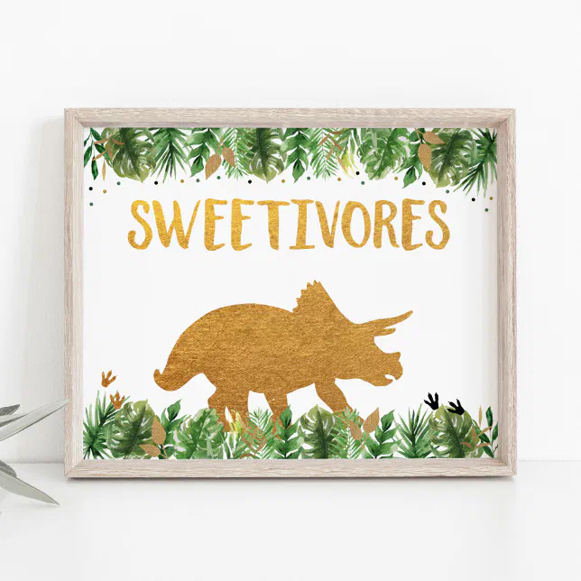 Dinosaur Sweetivores Birthday Sweets Sign | Zazzle
