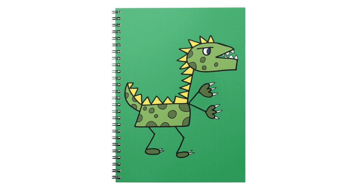 dinosaur t-rex drawing cartoon notebook | Zazzle
