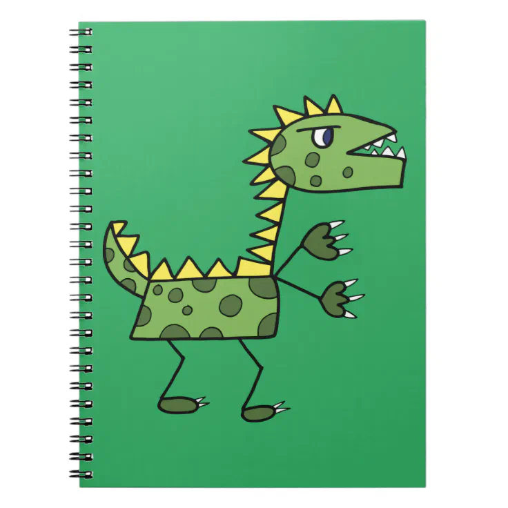dinosaur t-rex drawing cartoon notebook | Zazzle
