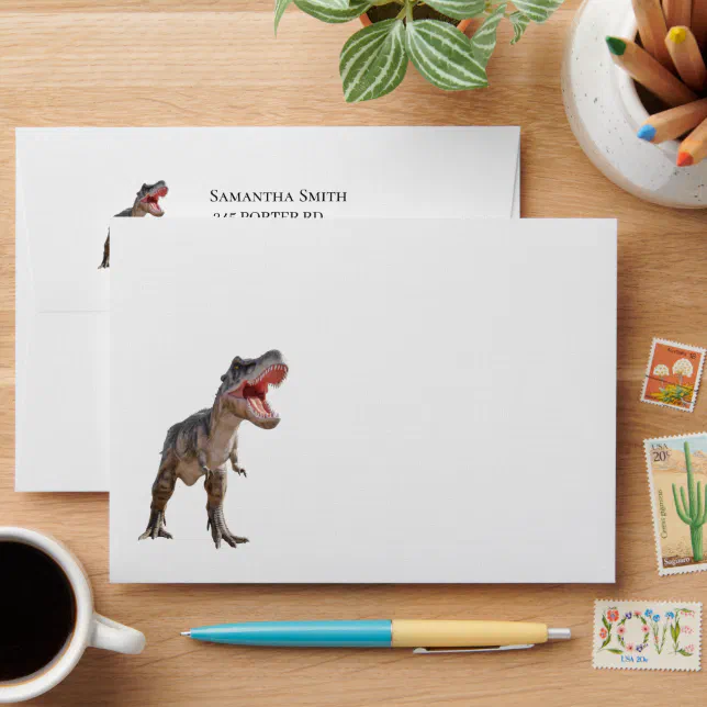 Dinosaur T Rex, Jurassic World, Jungle Party Envelope | Zazzle