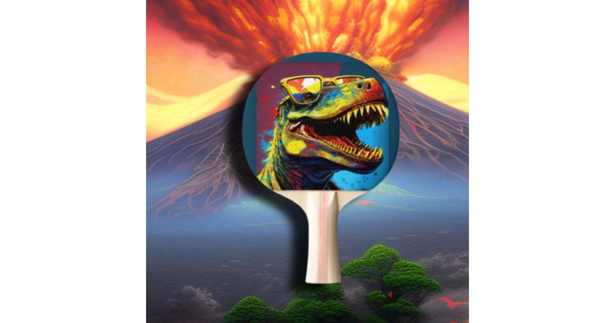 Dinosaur T Rex Modern World Kids Ping Pong Paddle | Zazzle