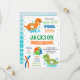 Dinosaur T-rex Pool Party Birthday Invitations | Zazzle
