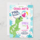 Dinosaur T-Rex Pool Party Girl Pink Birthday Invitation | Zazzle
