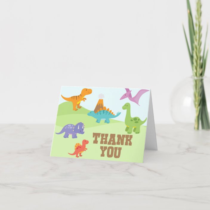 Dinosaur Thank You Card | Zazzle.com