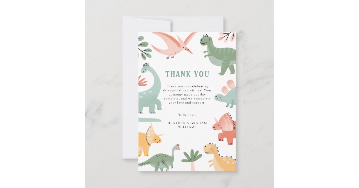 Dinosaur Thank You Card | Zazzle