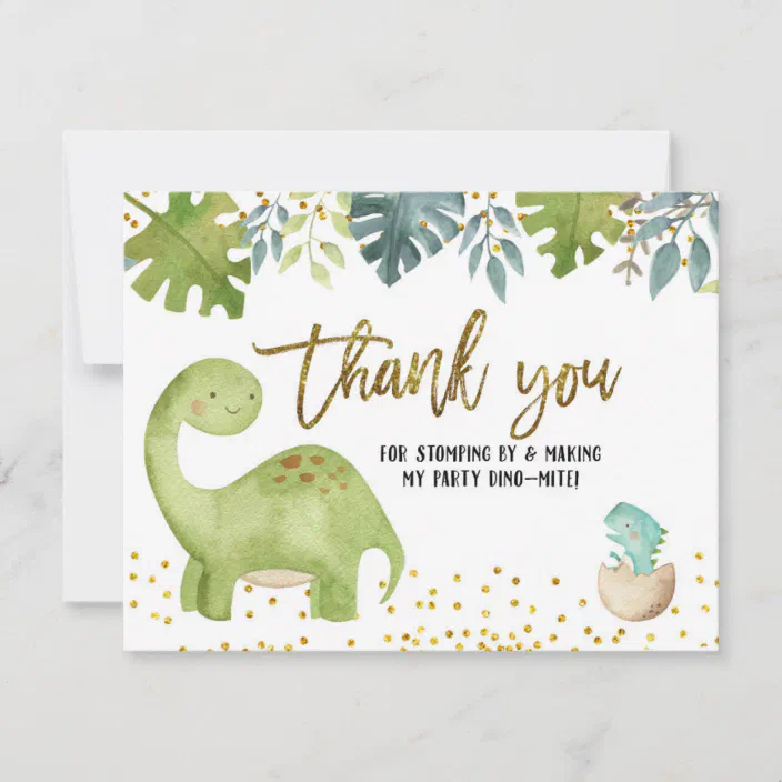 Dino Thank You Cards Baby Baby Shower Card Thank You Template Dinosaur ...