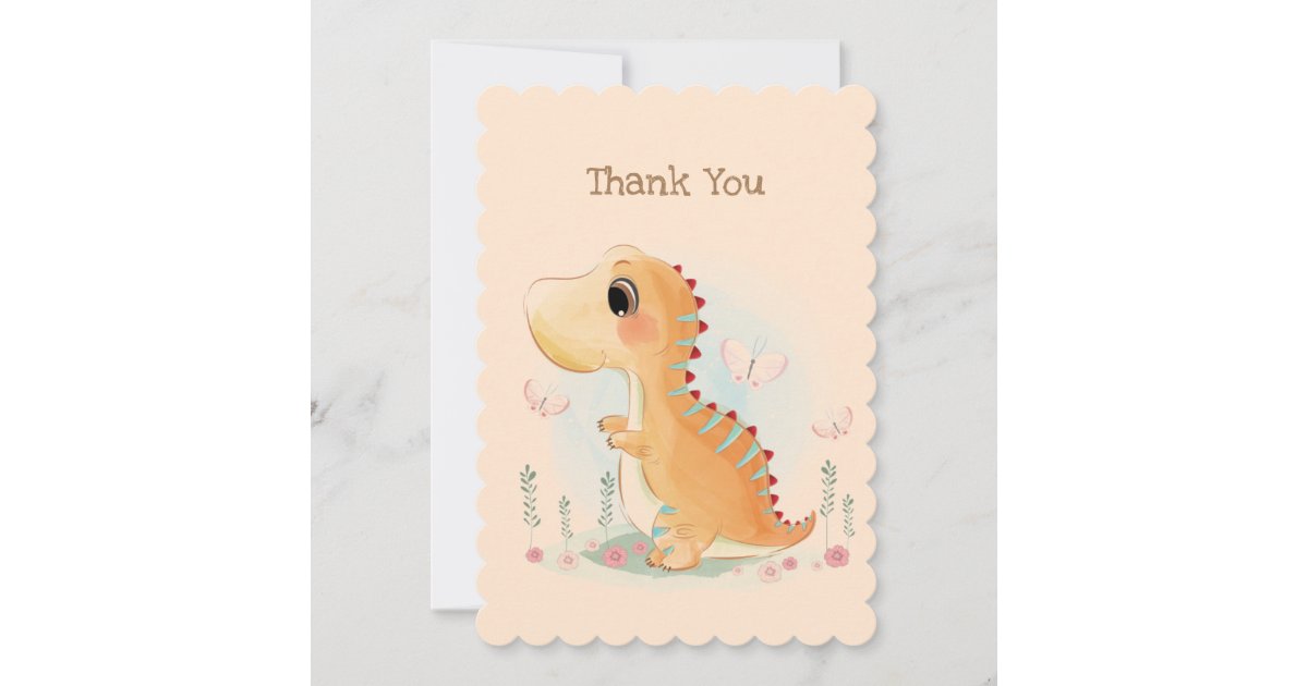 Dinosaur Thank You Card | Zazzle