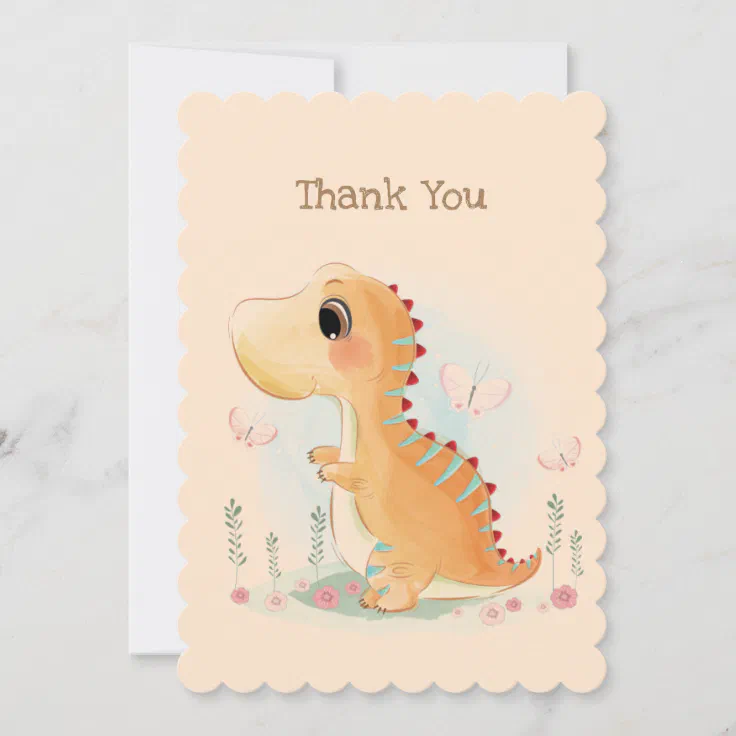 Dinosaur Thank You Card | Zazzle