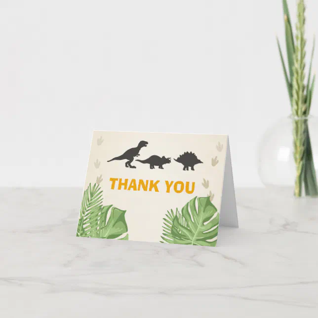 Dinosaur Thank You Card Dino Party | Zazzle