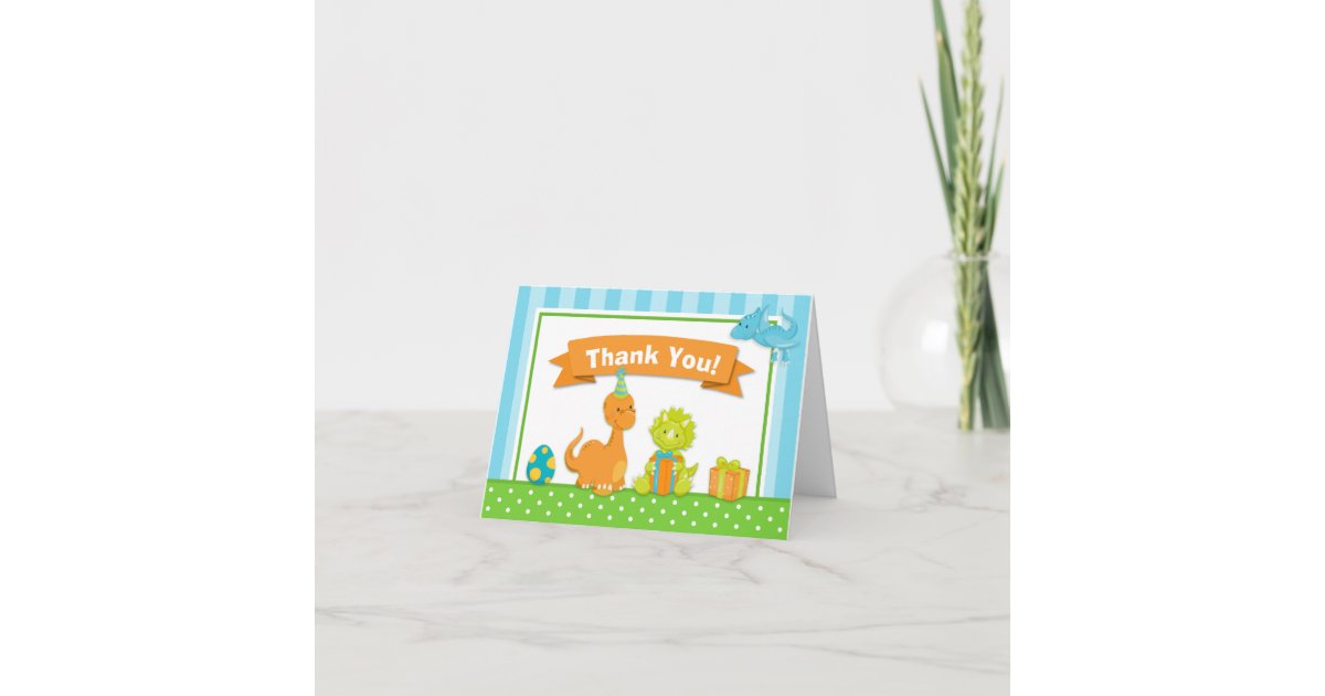 Dinosaur Thank You Card Folded Note Card | Zazzle