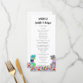 Dinosaur Theme Wedding Colorful Wildflower Menu | Zazzle