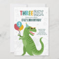 Dinosaur Three Rex 3rd Birthday Party T-Rex Invitation | Zazzle