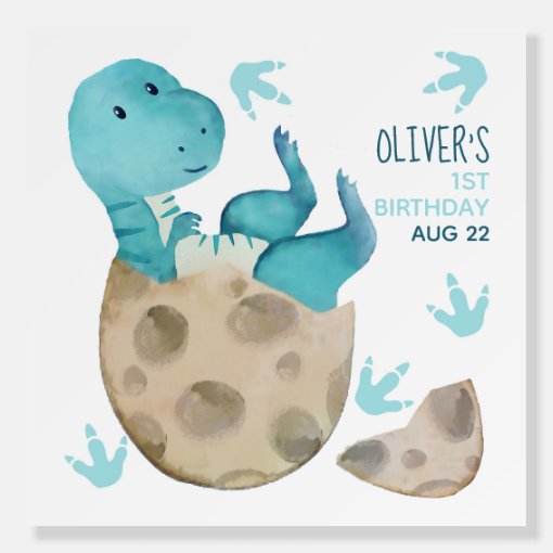 Dinosaur Tyrannosaurus Rex Boy 1st Birthday Party Foam Board | Zazzle