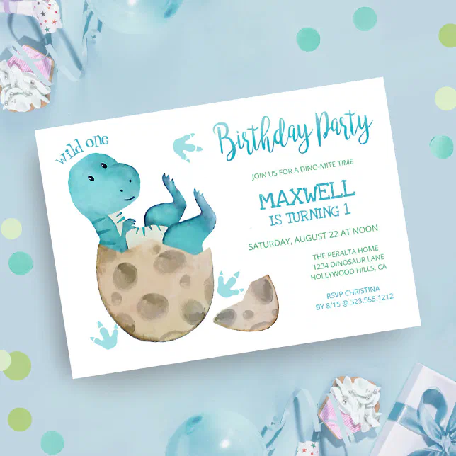 Dinosaur Tyrannosaurus Rex Boy Birthday Invitation | Zazzle