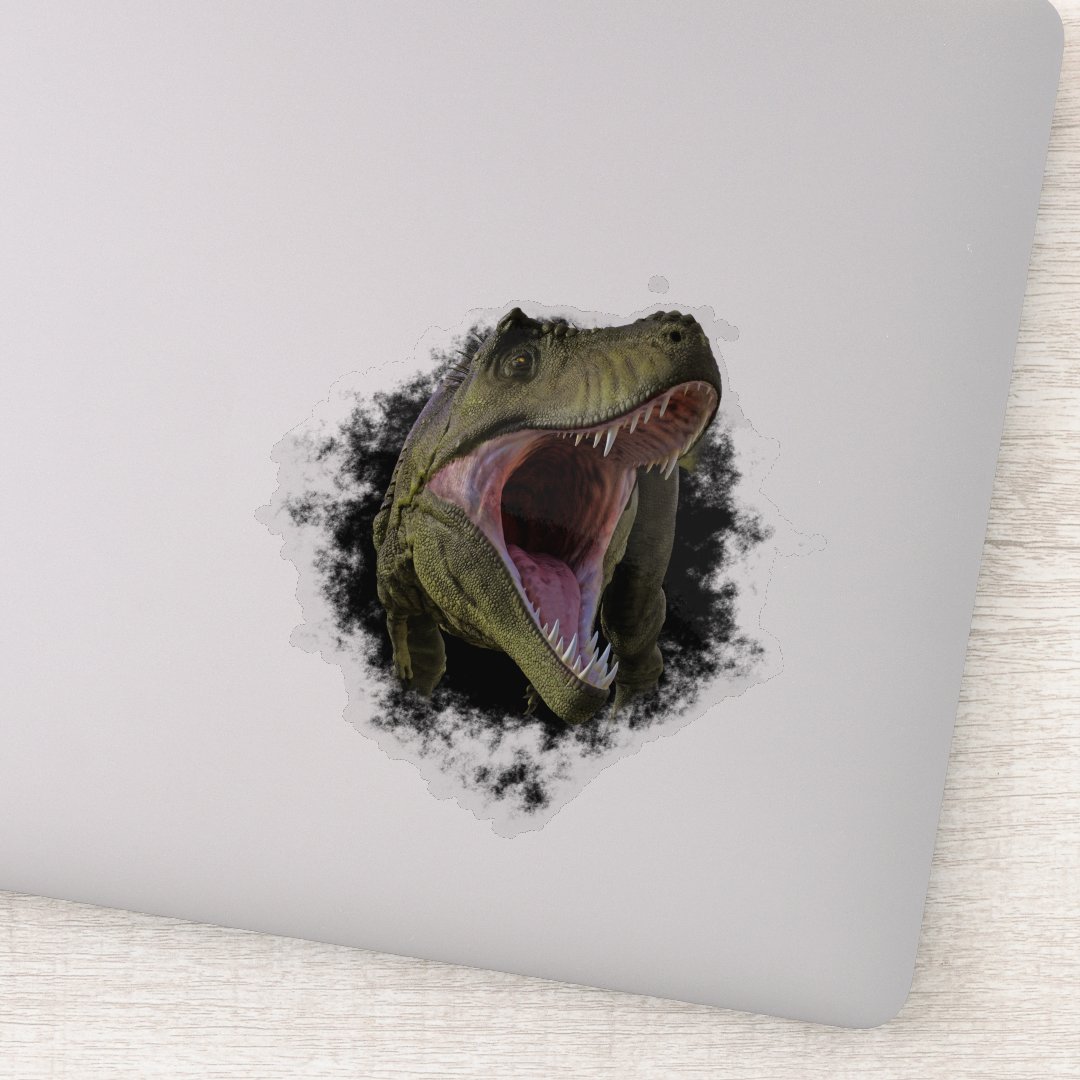 Dinosaur Tyrannosaurus T-rex Hole Rip Sticker | Zazzle