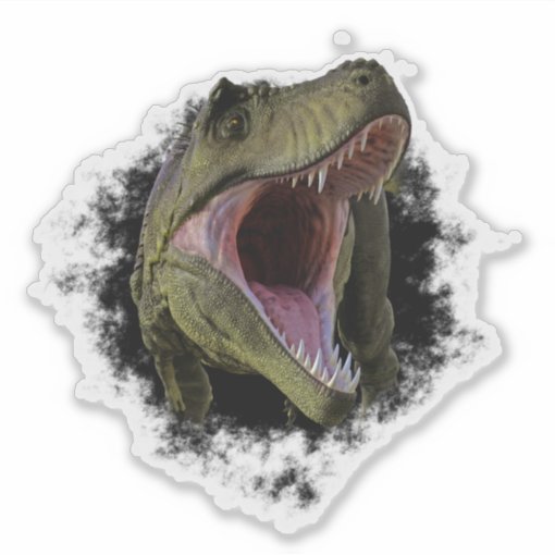 Dinosaur Tyrannosaurus T-rex Hole Rip Sticker | Zazzle