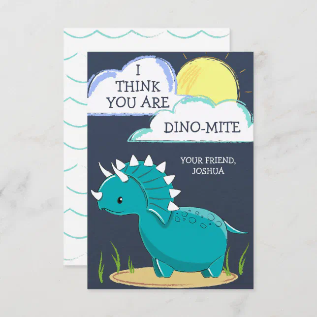 Dinosaur Valentines Day Card for Kids - Dino-mite | Zazzle