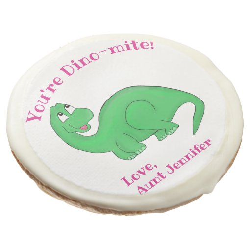 Dinosaur Valentine's Day Funny Sugar Cookie | Zazzle