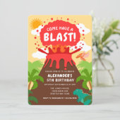 Dinosaur Volcano Kids Birthday Invitation | Zazzle